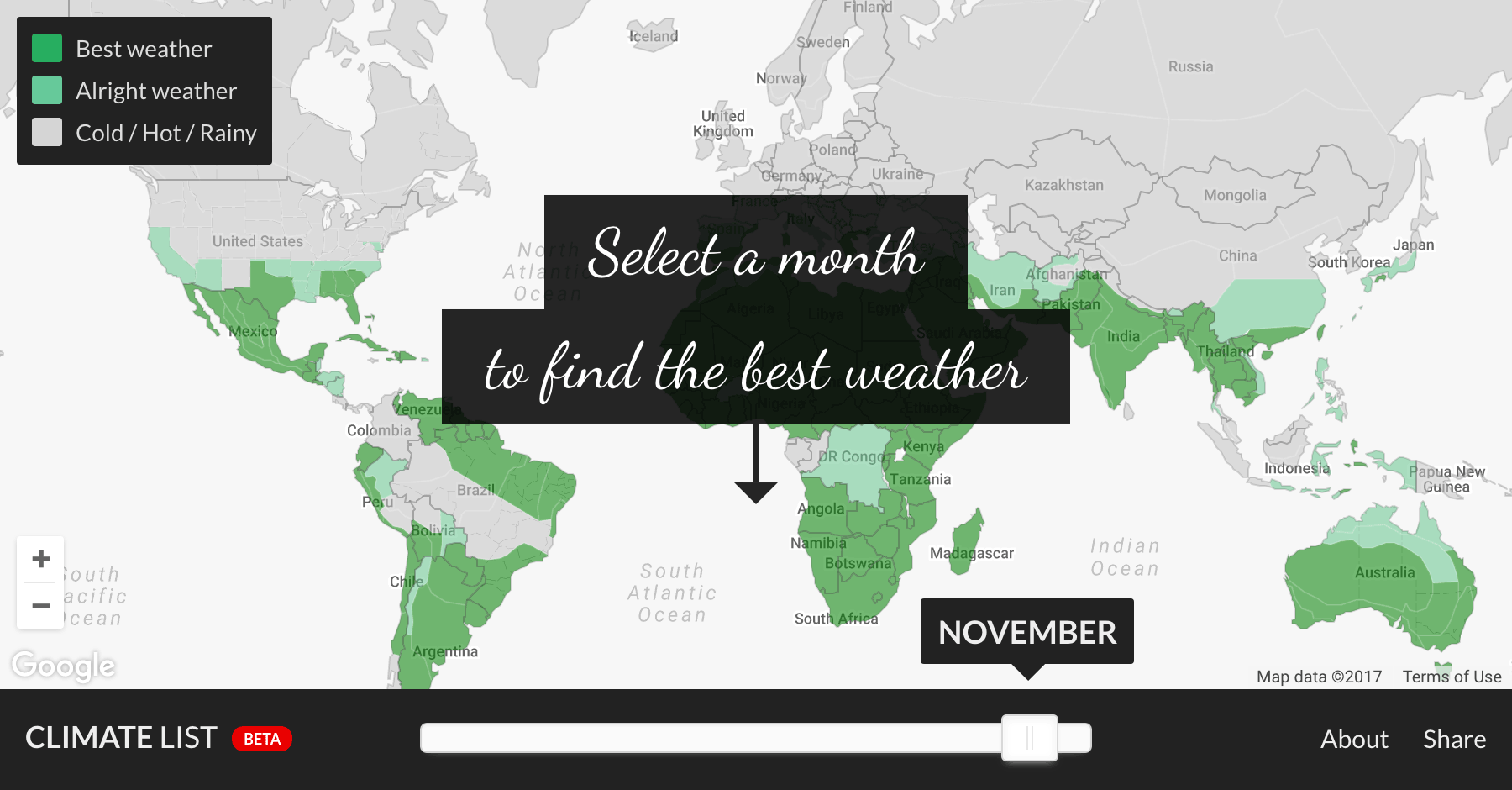 ClimateList: Find the best time to travel